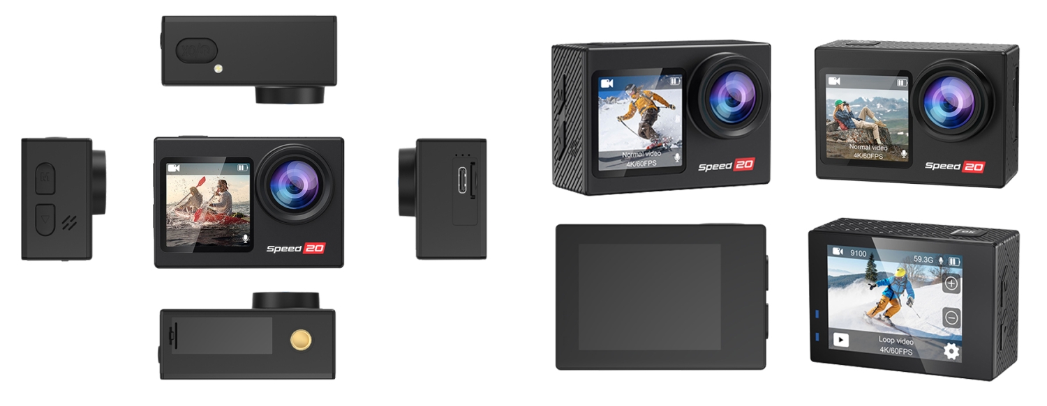 Hiicam 5K Dual Screen Action Camera - EIS & Waterproof